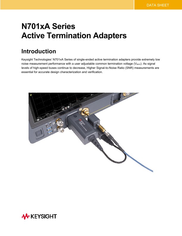 N701xA Series Active Termination Adapters PDF Asset Page | Keysight